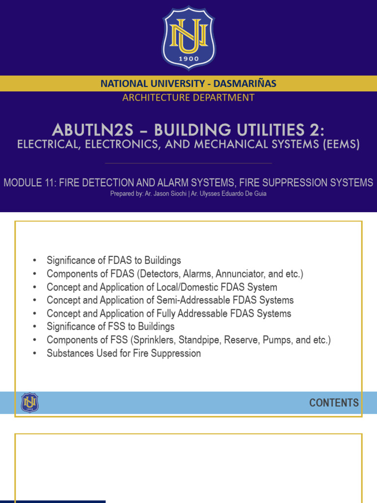 MODULE 11 - Fire Detection and Alarm Systems, Fire Suppression Systems ...