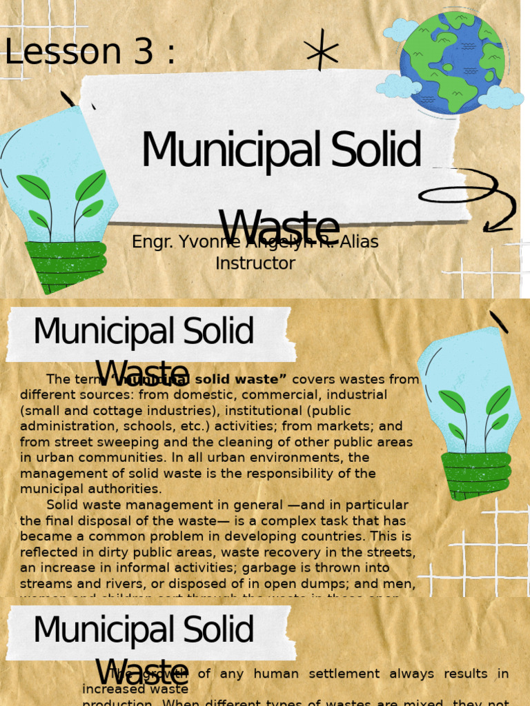 SE 149 - Topic 3 - Municipal Solid Waste | PDF | Municipal Solid Waste | Waste