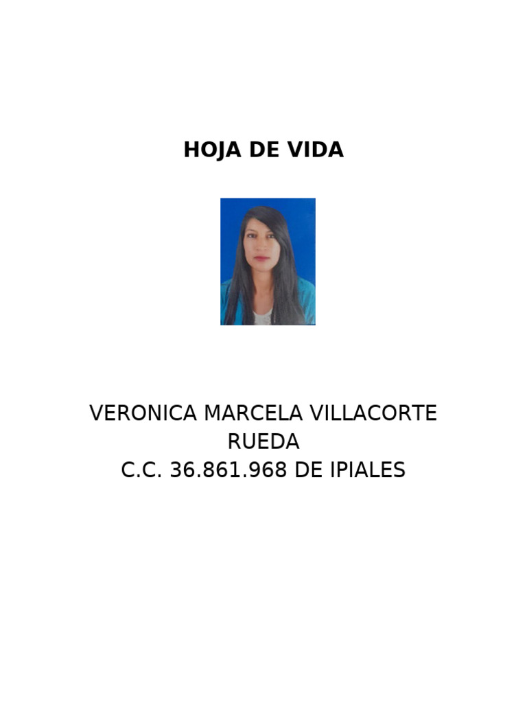 Hoja de Vida de Verónica Villacorte | PDF