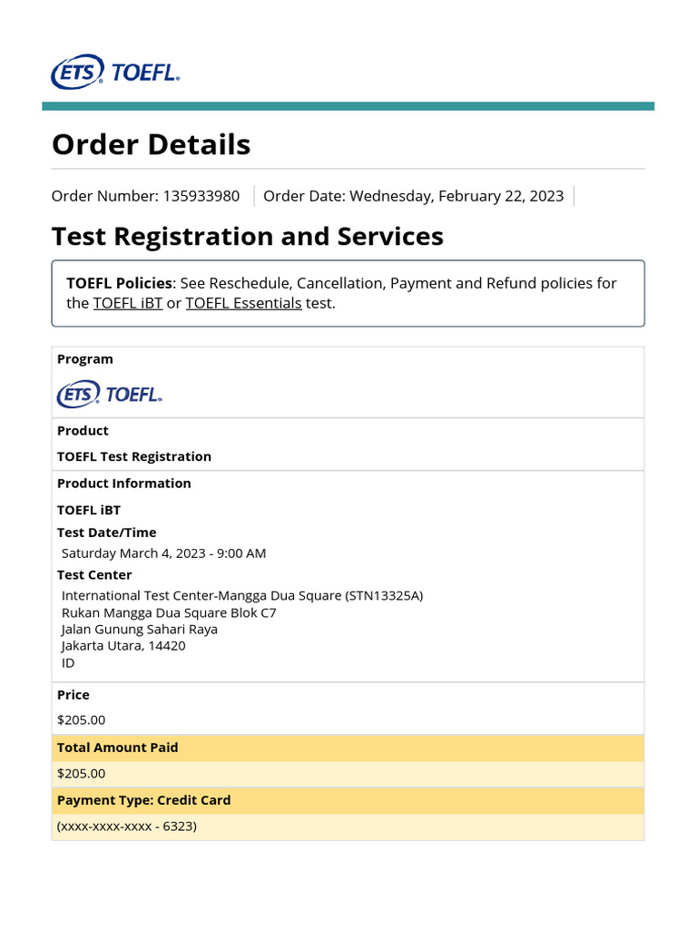 Order Details | PDF