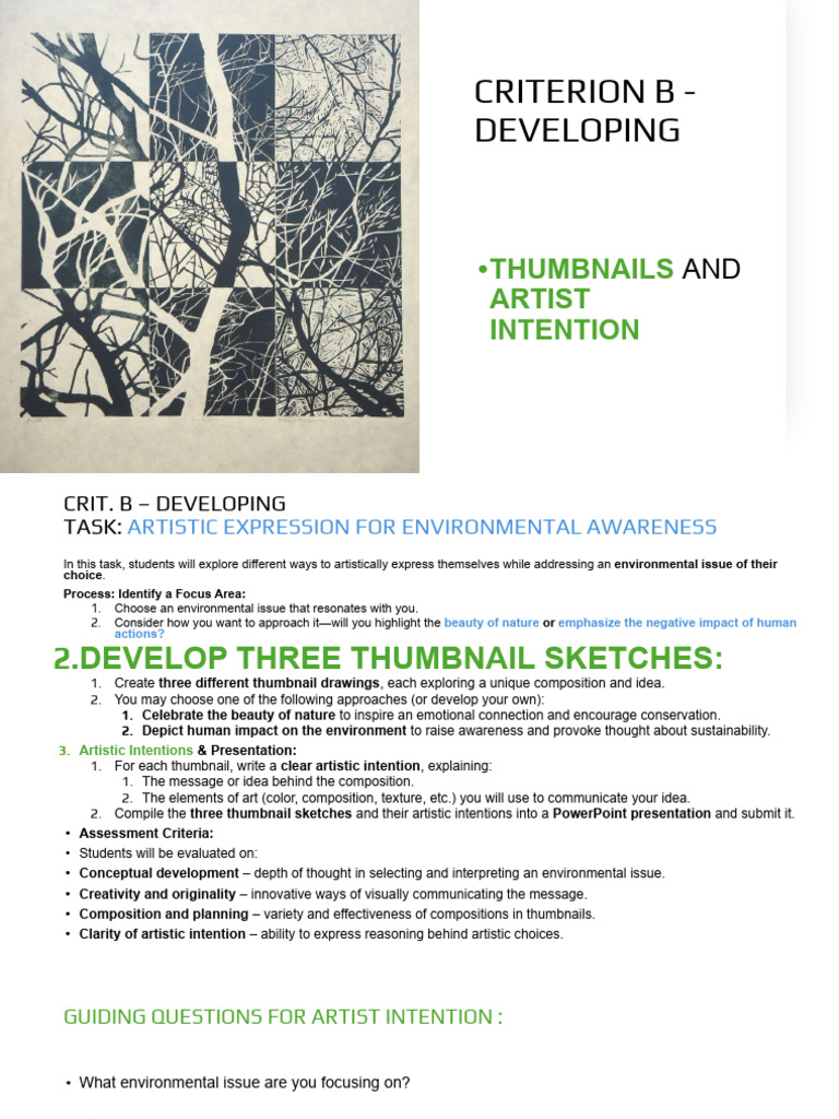 Copy of SA - Crit B - Thumbnails and Artist Intention.pptx | PDF