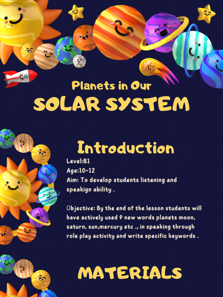 Planets in Our Solar System Educational Presentation in Dark Blue and ...