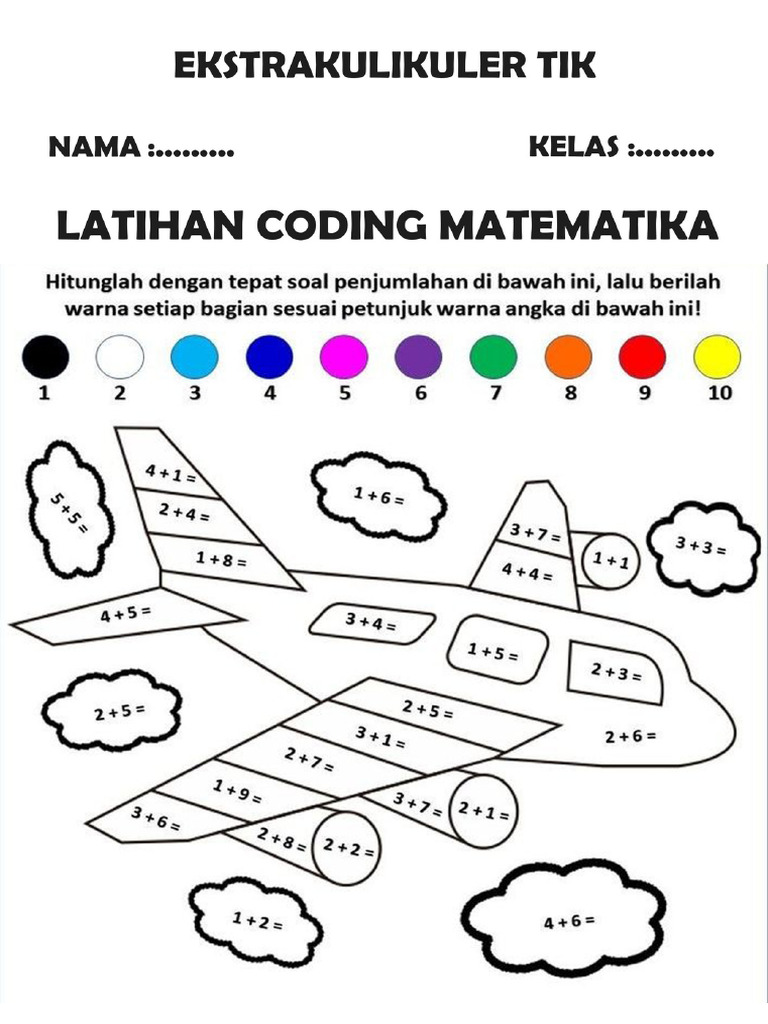 Lembar Kerja Coding Warna Biru Ilustrasi Sederhana - 20250216 - 203614 - 0000 | PDF