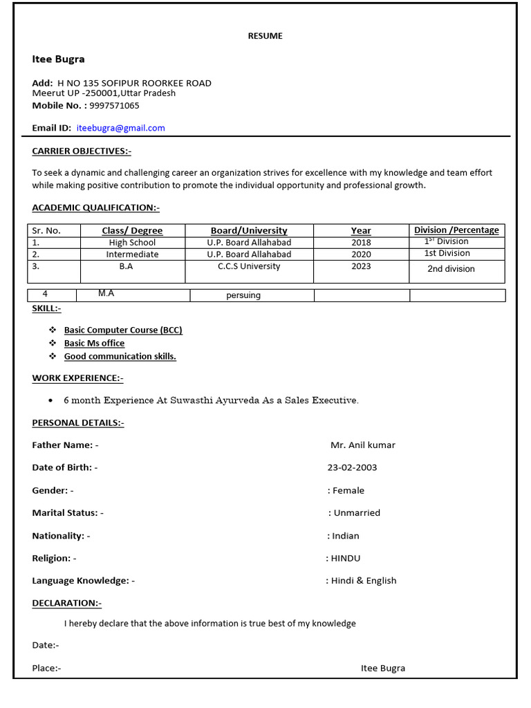 Normal RESUME(1) | PDF