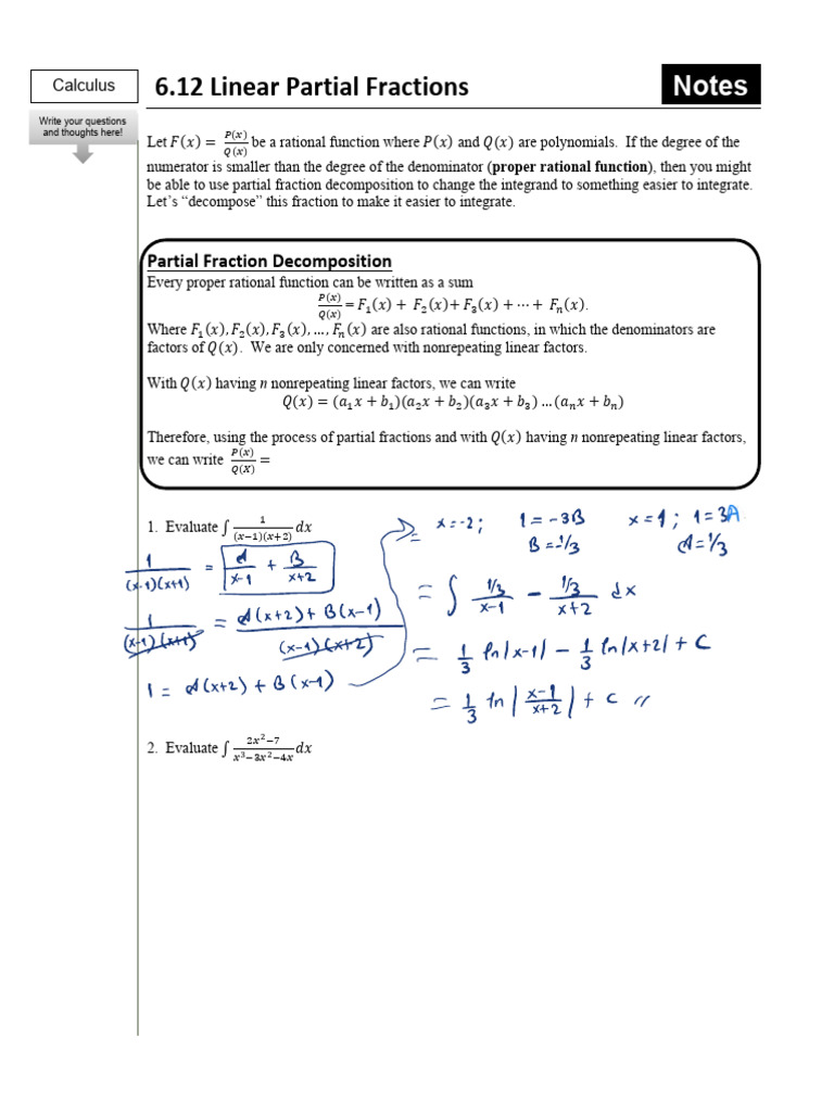 6.12 Linear Partial Fractions | PDF | Abstract Algebra | Mathematical Concepts