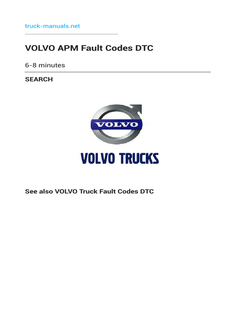 Volvo Apm Fault Codes DTC 2 PDF | PDF | Electrical Engineering | Electricity
