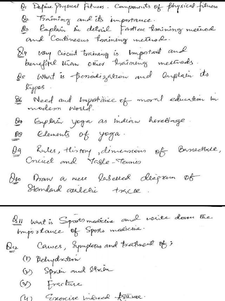 Physical Education Class 11th Guess (2024) | PDF