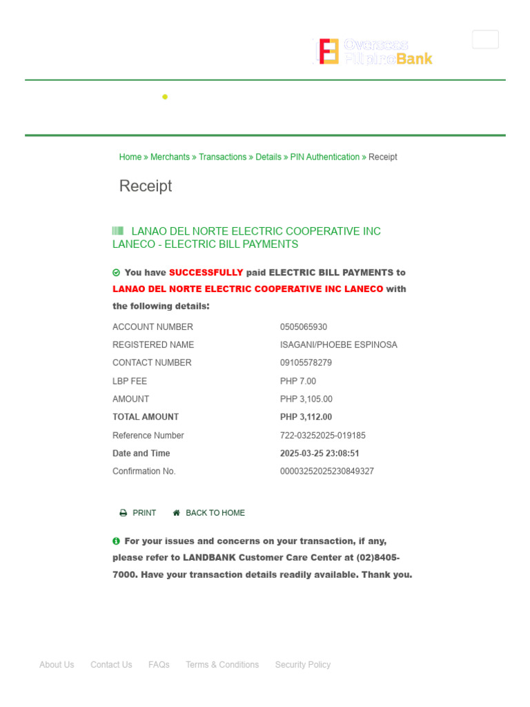 LANECO payment | PDF