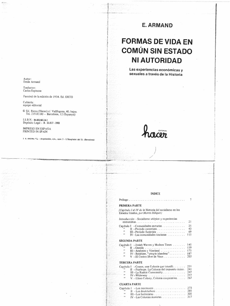 Formas de Vida en Común Sin Estado Ni Autoridad | PDF