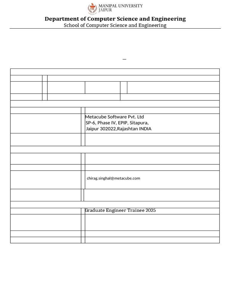 Abhinav - Verma - Joining Report | PDF