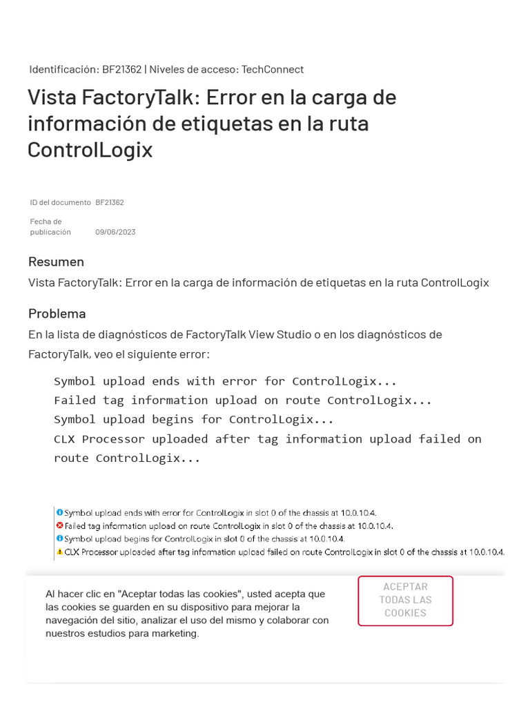 Vista FactoryTalk - Error en La Carga de Información de Etiquetas en La ...