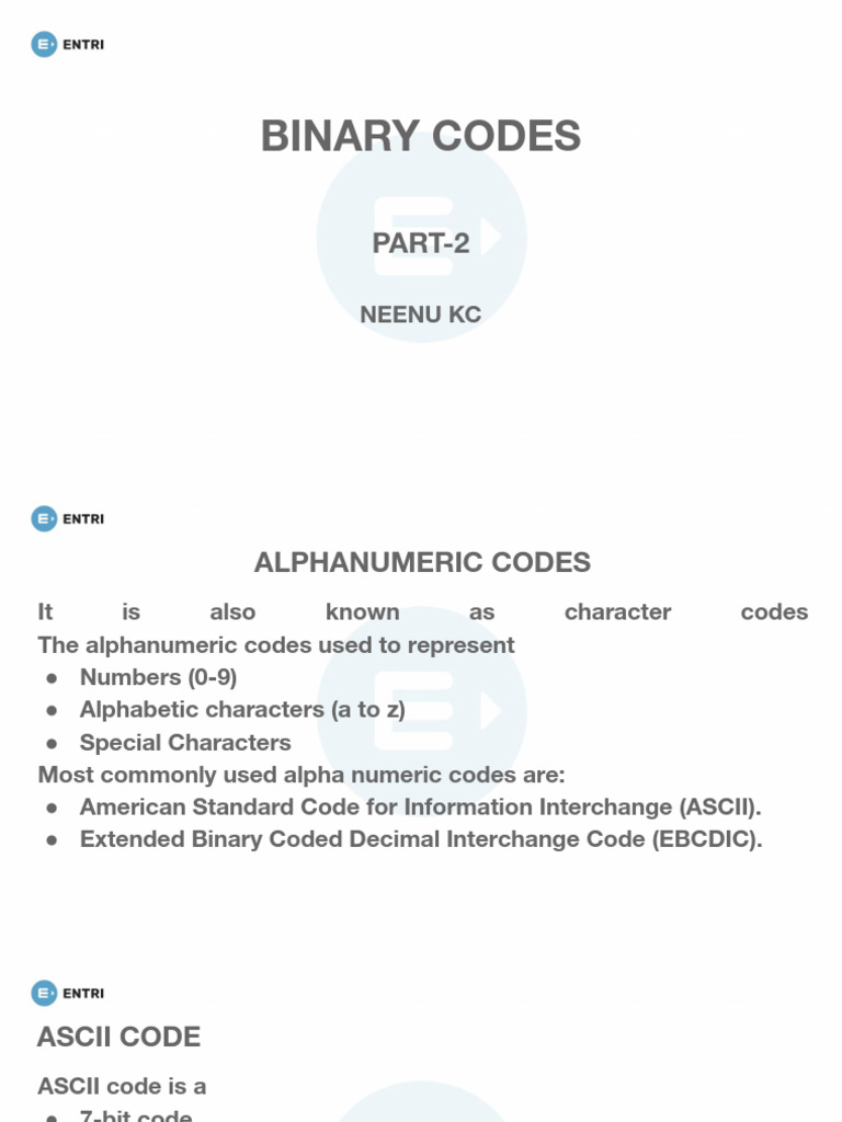 White Binary Codes-part 2-Digital Electronics - Neenu | PDF | Error Detection And Correction ...