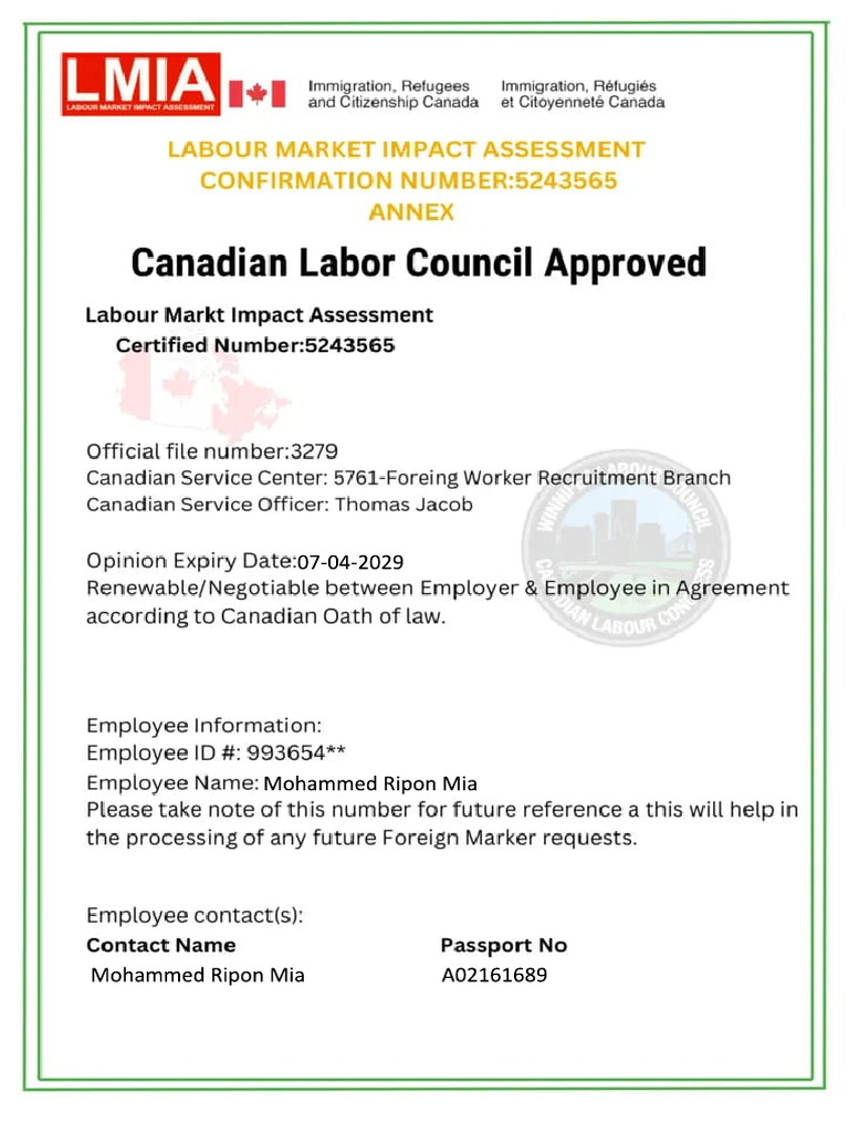 Mohammed Ripon Mia Lmia Form | PDF