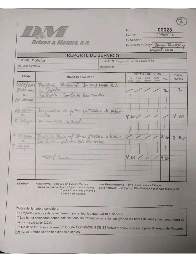 Reporte de Servicio 2 | PDF
