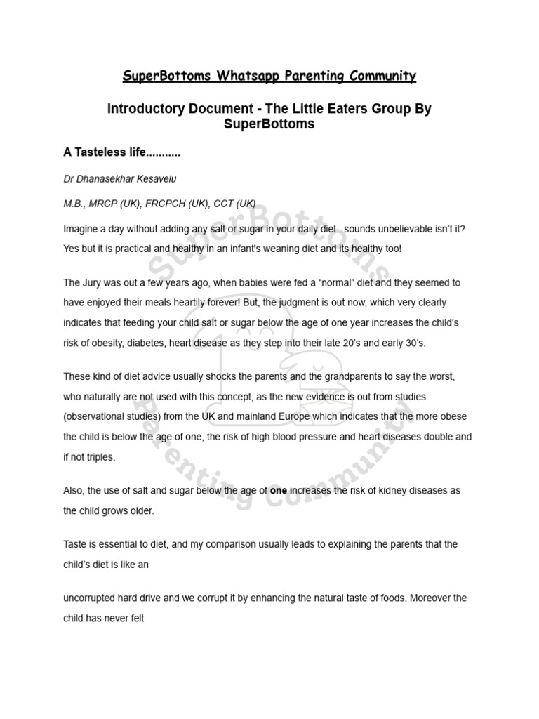 Starting solids - Little Eaters Group | PDF | Nutrition | Diet & Nutrition