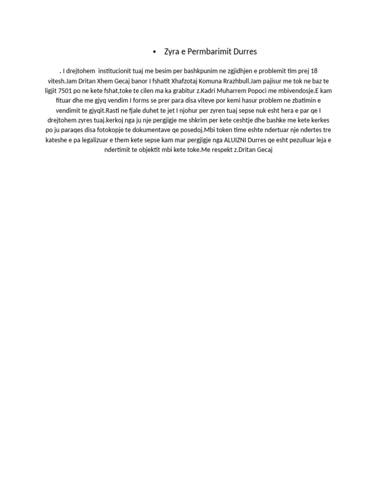 Zyra e Permbarimit Durres | PDF