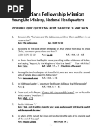 Bible Quiz: Gospel of Matthew | PDF