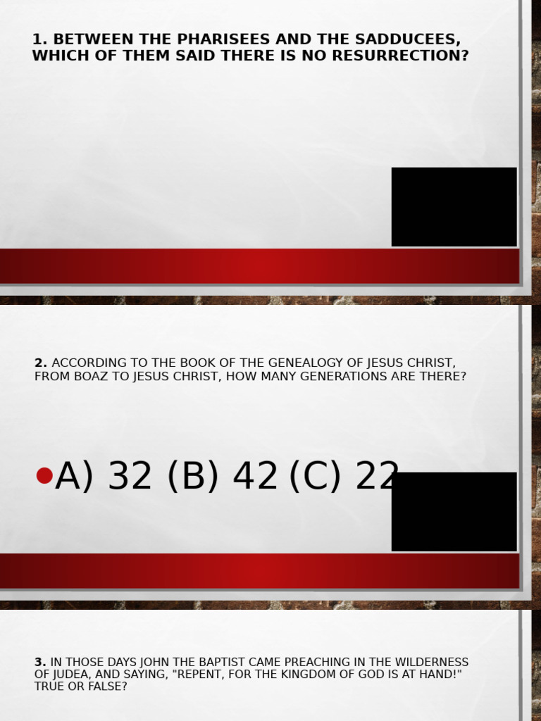 Matthew Questions - PPT-1 | PDF