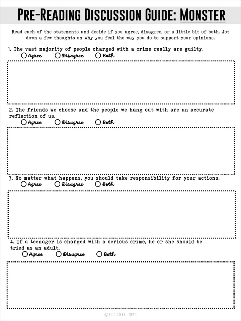 Anticipation Guide Monster | PDF