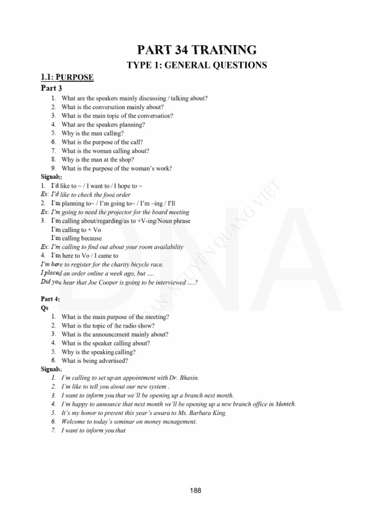 Type 1 Training: General Questions Guide | PDF
