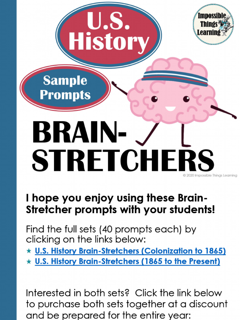 U.S. History Brain-Stretchers Bundle | PDF