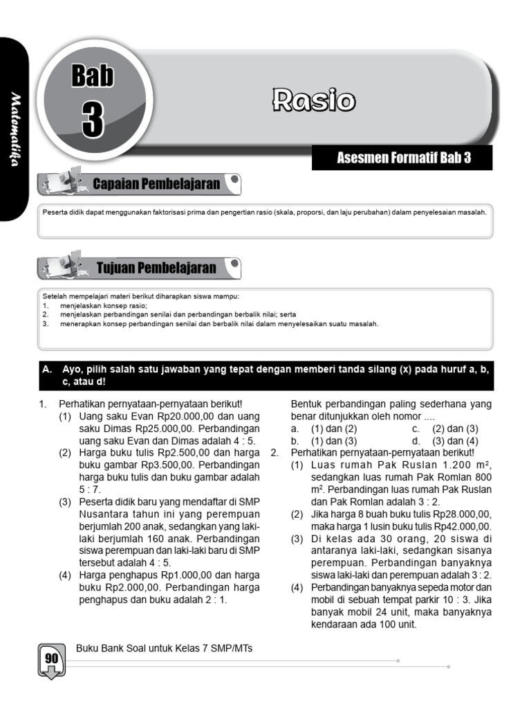 Soal Rasio Kelas 7 | PDF