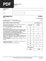 PMT Mock 1 QP - Paper 1 Edexcel Maths A-Level | PDF