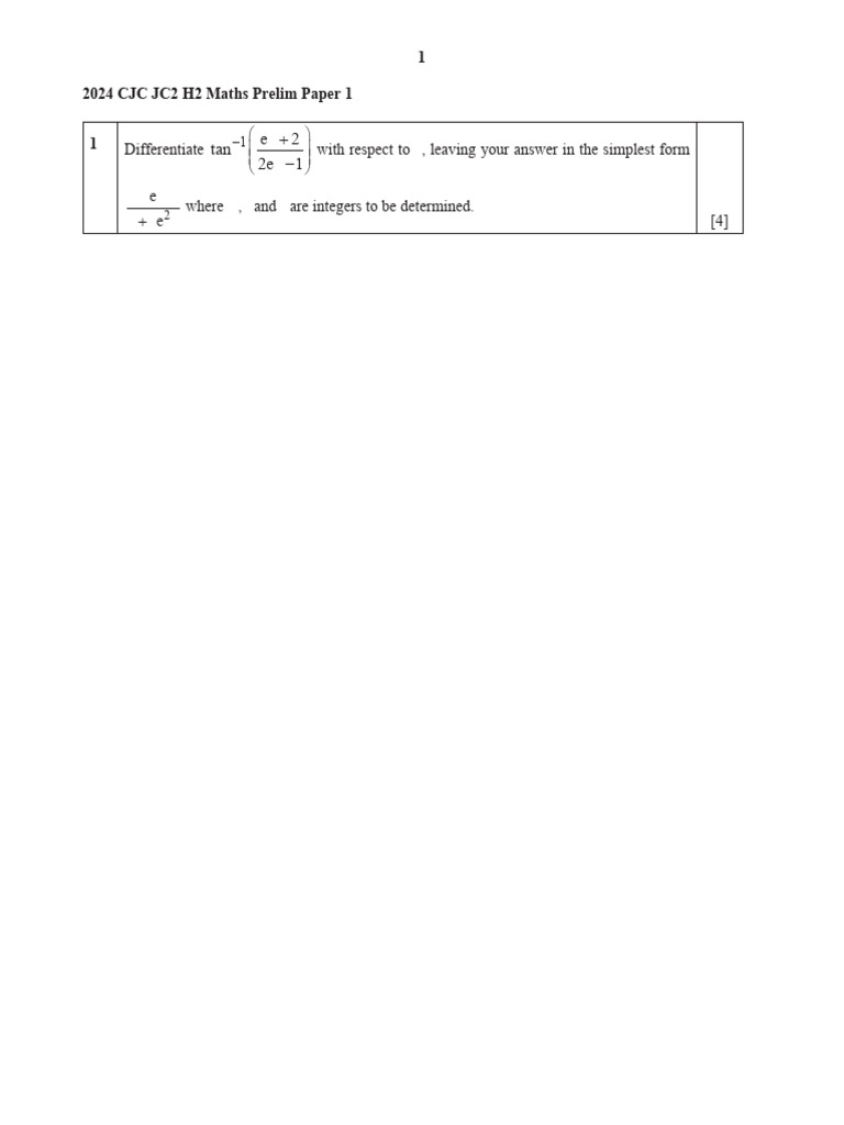 2024 JC2 H2 Math Prelim - CJC | PDF | Variance | Linear Regression