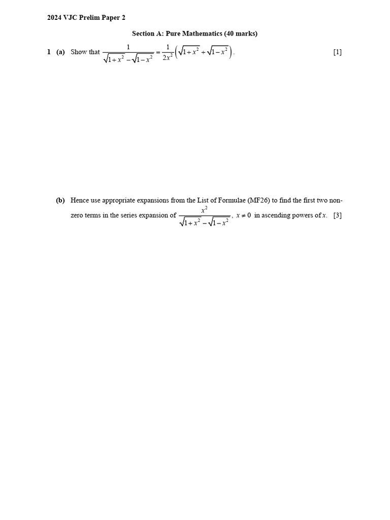 VJC 2024 H2 JC2 Math Prelim P2 Questions_Student | PDF | Probability Distribution | Statistical ...