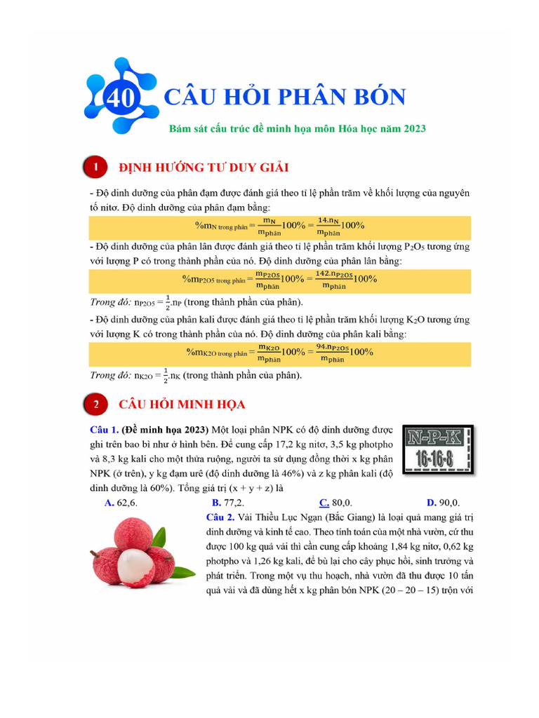 Chuyen de Phan Bon Hoa Hoc | PDF