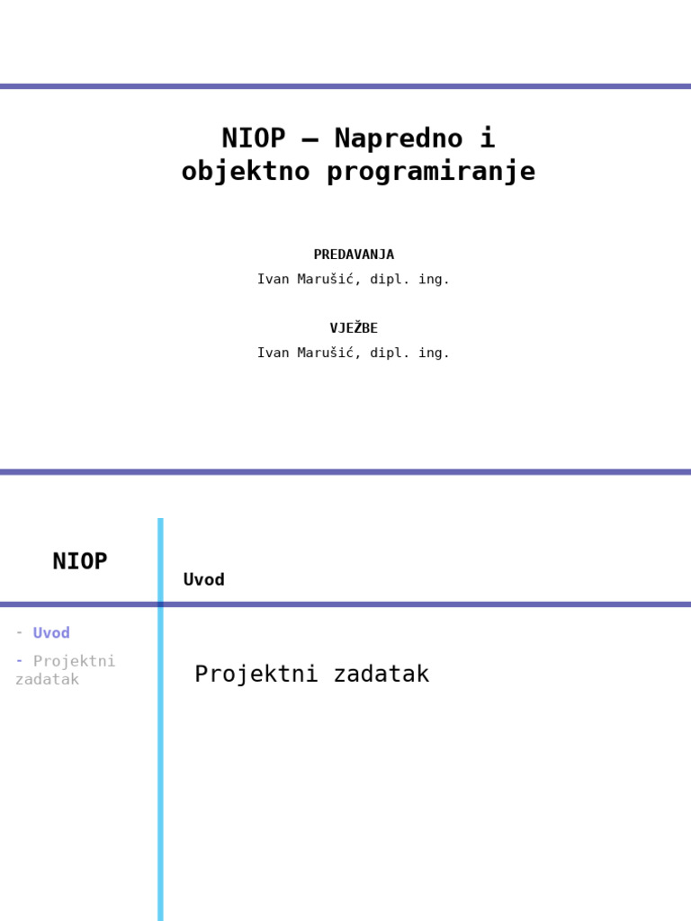 NIOP - Projektni Zadatak | PDF