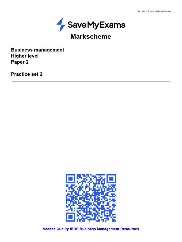 SME HL Paper 2 Markscheme V2 | PDF | Income Statement | Performance Appraisal