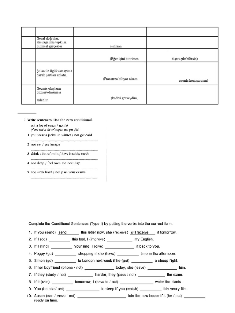 C If Clauses (Type 0, 1, 2, 3) Konu Anlatımı + WS Yeni | PDF