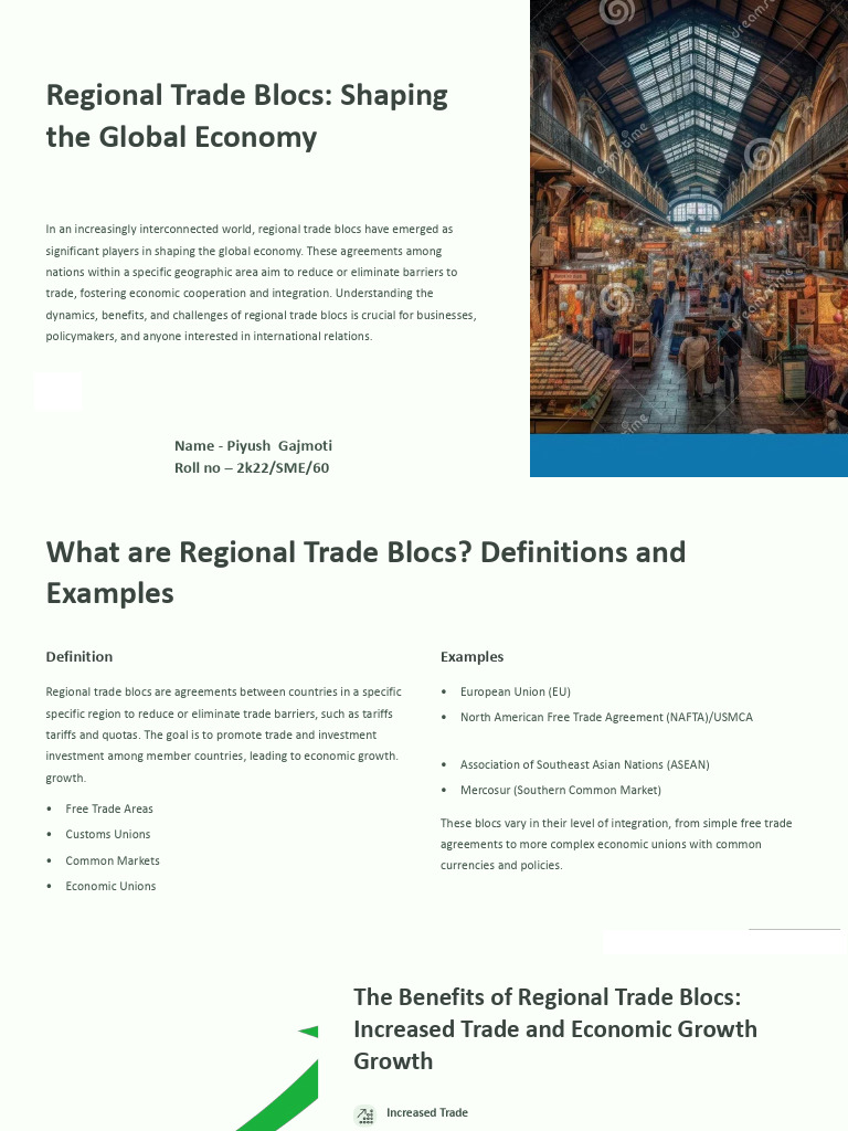 Regional Trade Blocs PDF | PDF | Trade Agreements | Free Trade