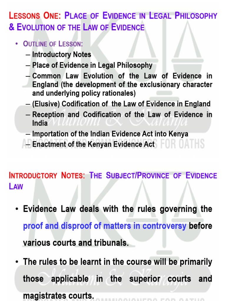 Evidence Law Merged Slides | PDF | Evidence (Law) | Hearsay