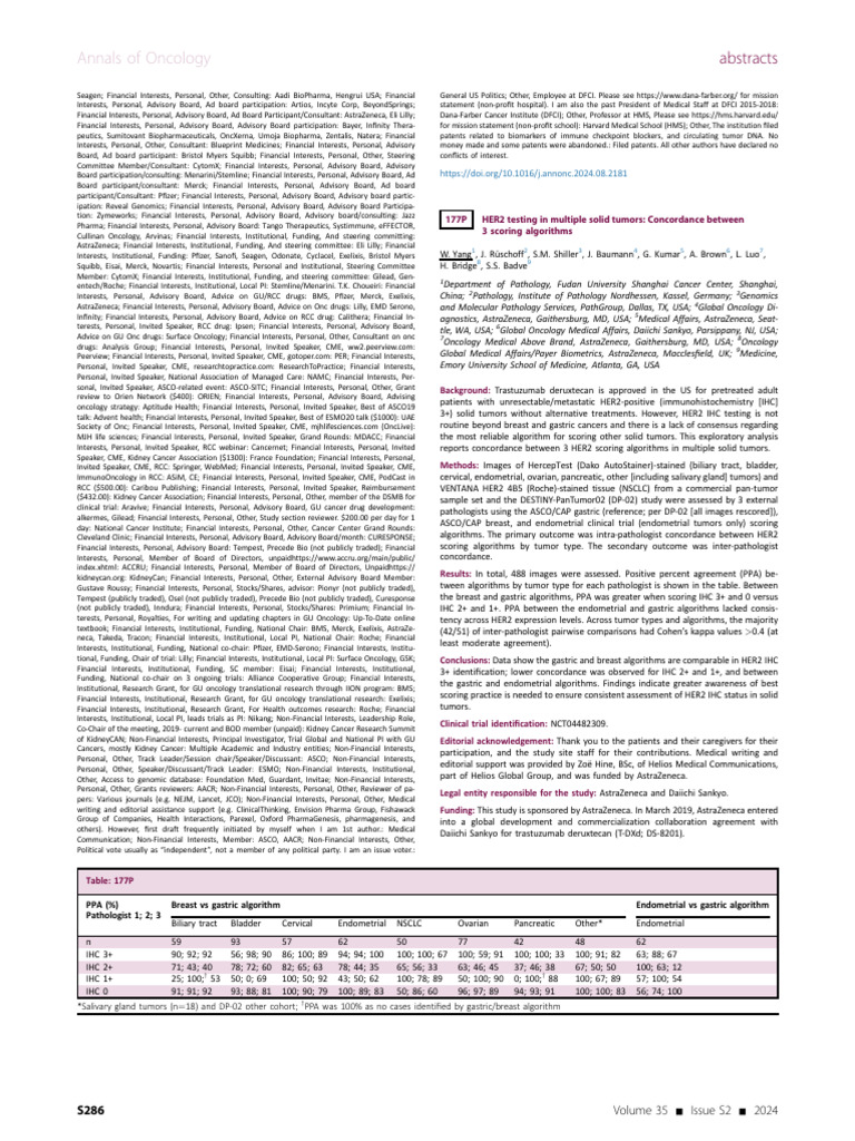 Yang, W. Et Al. Ann Oncol 2024 | PDF | Medical Specialties | Medicine