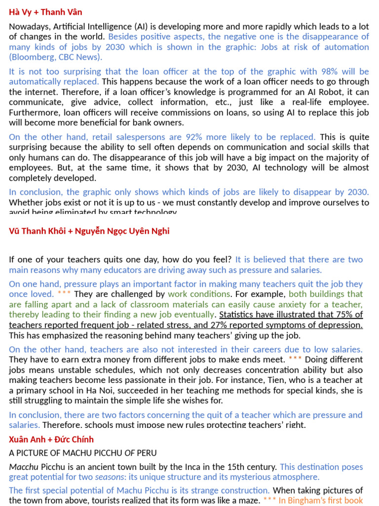 Class Activity Reaction Essay | PDF | Ho Chi Minh City | Teachers