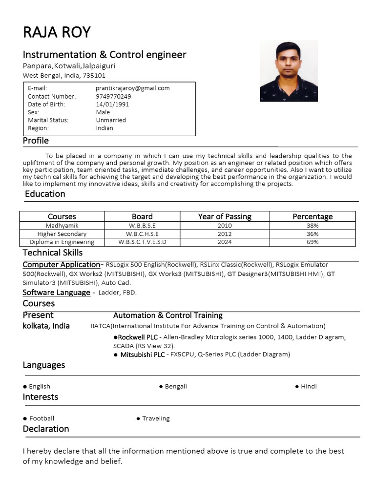 Raja Roy - CV | PDF