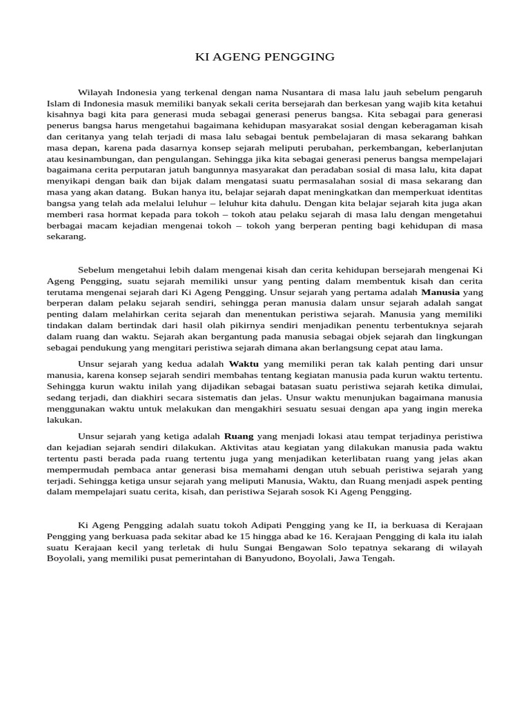 Sejarah Ki Ageng Pengging dan Kerajaan | PDF