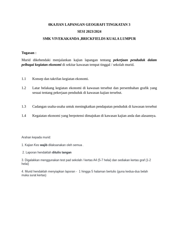 Kajian Lapangan Geografi Tingkatan 3 Pdf