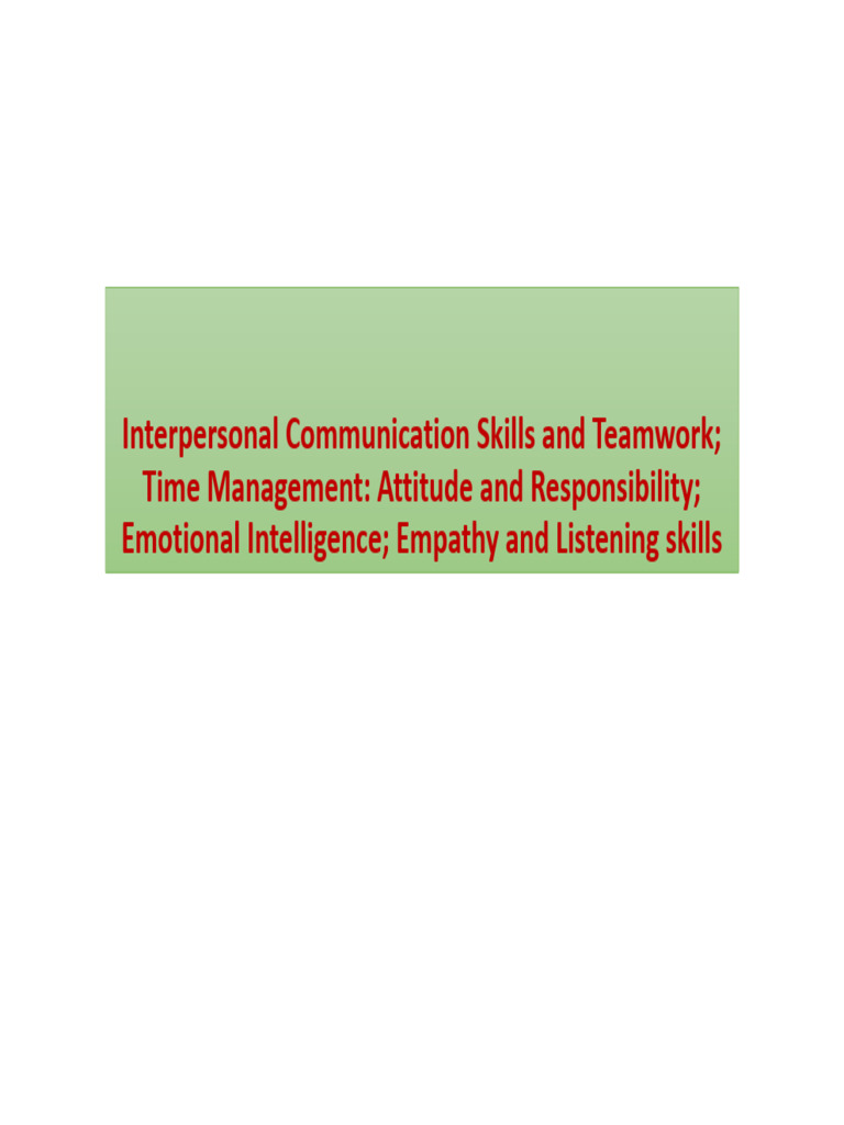 Interpersonal Communication | PDF | Emotional Intelligence | Communication
