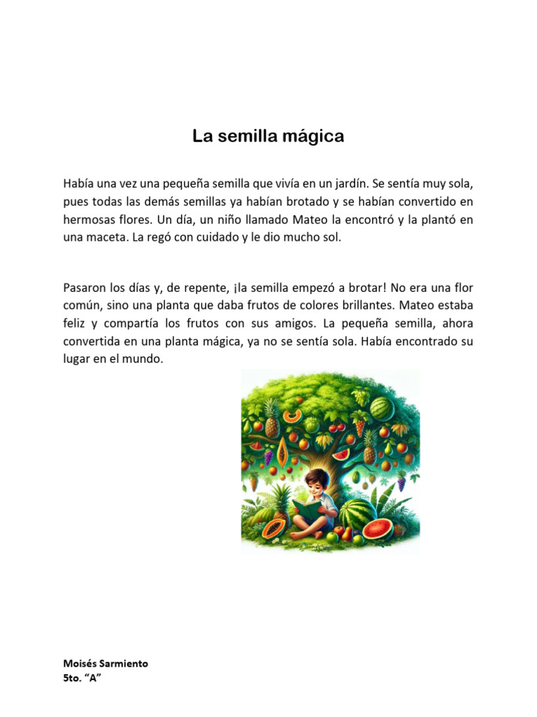 Cuento La Semilla Mágica | PDF