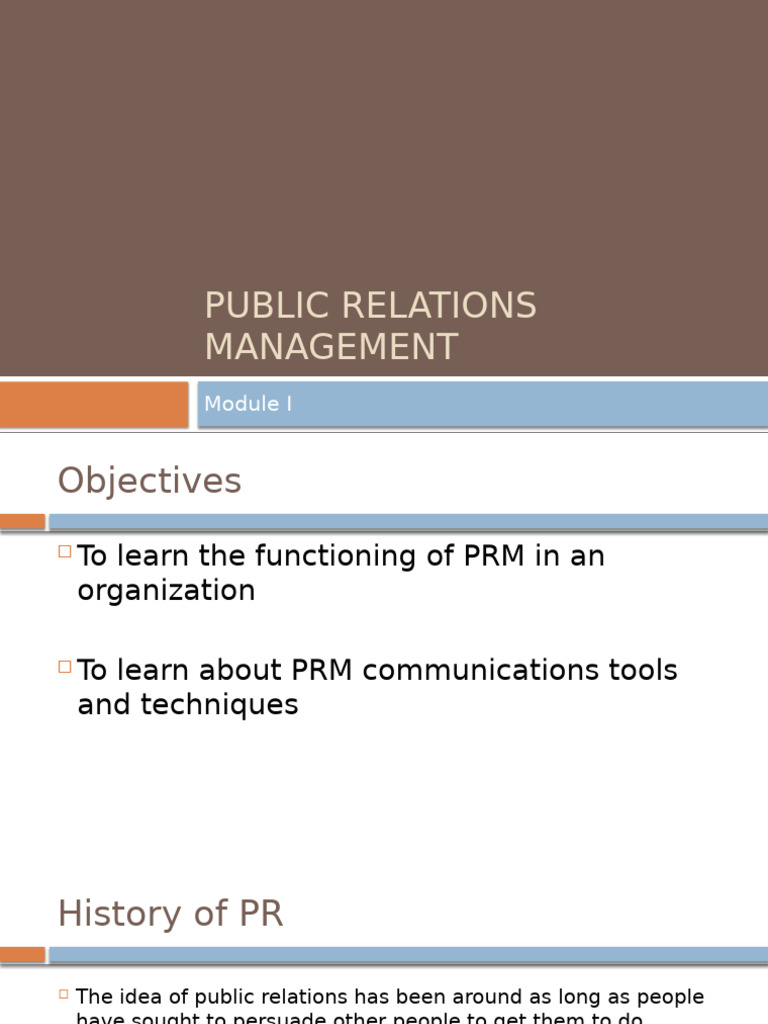 Public Relationship Management Module-1 | PDF | Public Relations | Propaganda