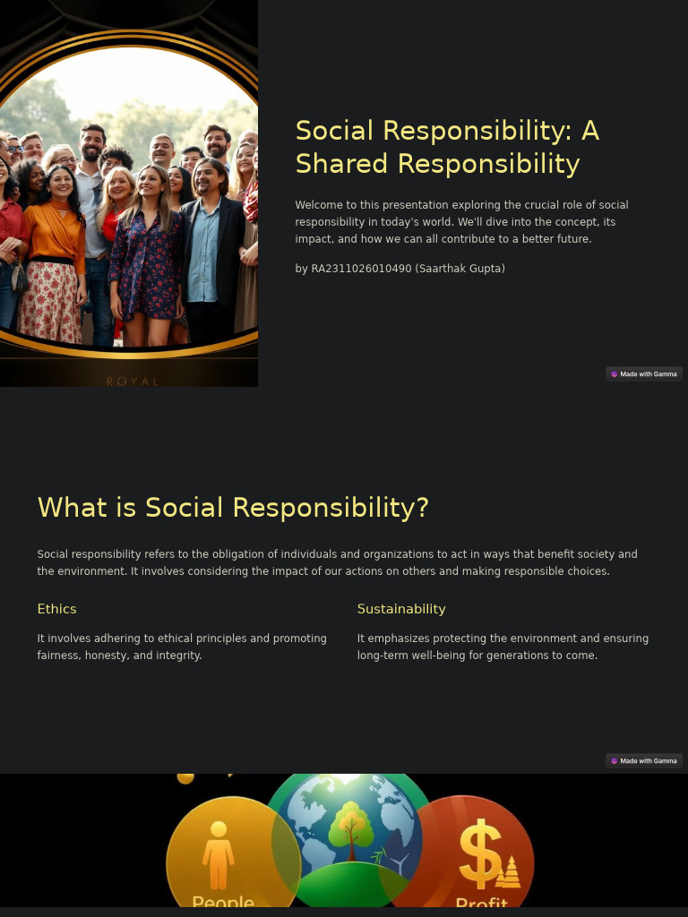 Social Responsibility A Shared Responsibility | PDF | Sustainability ...