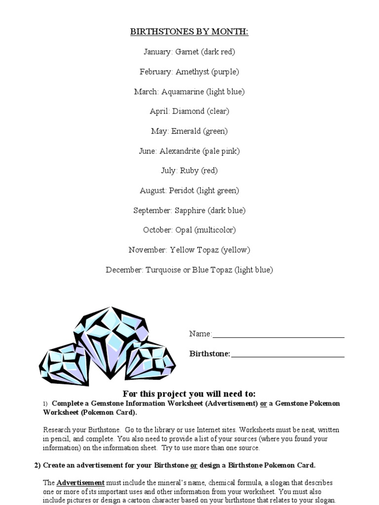 Birthstones | PDF | Gemstone | Crystalline Solids