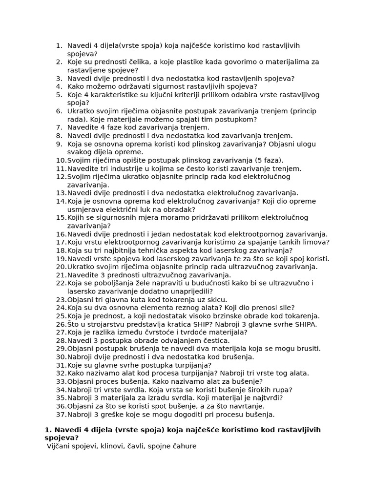 Pitanja Za Ponavljanje 4 | PDF