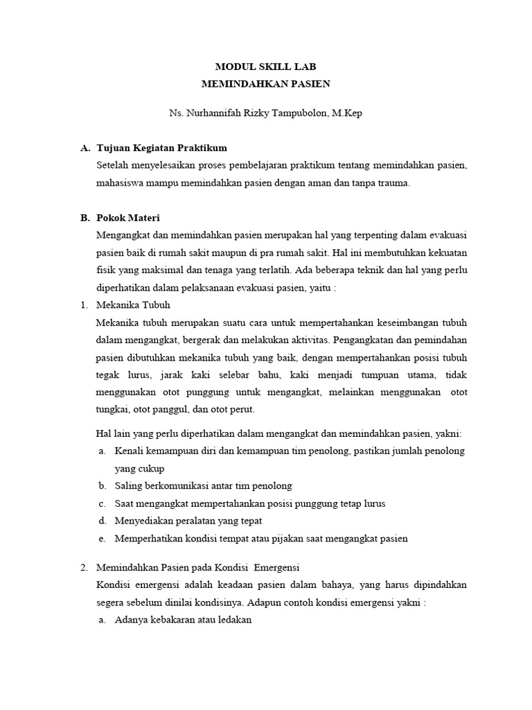 Modul SL Memindahkan Pasien | PDF