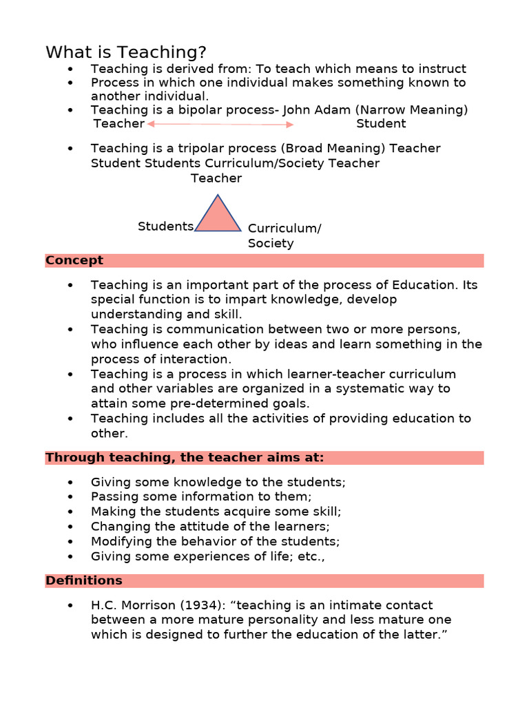 Understanding the Teaching Process | PDF | Learning | Teachers