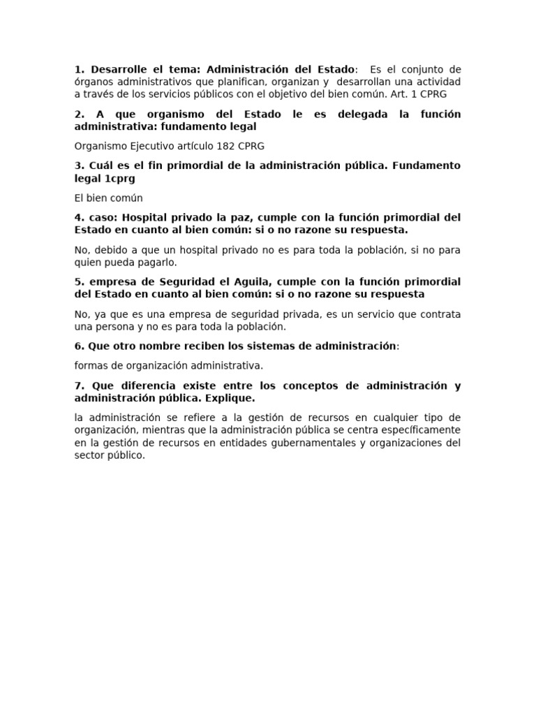 Administración del Estado y Bien Común | PDF