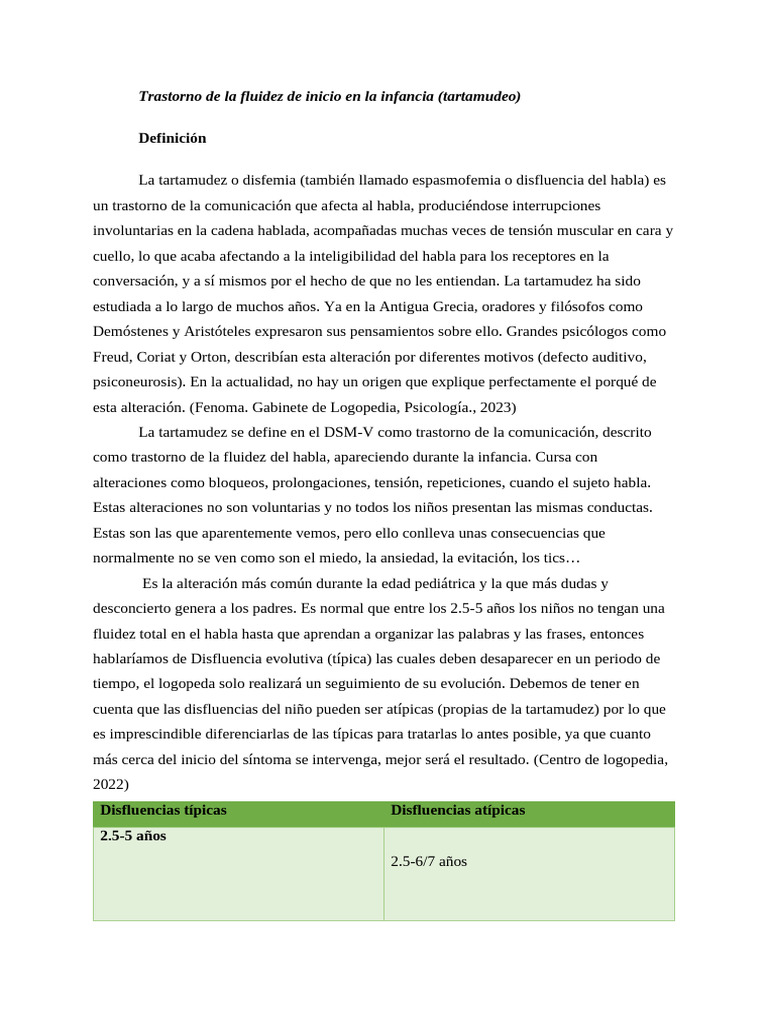 Trastorno de La Fluidez | PDF | Tartamudeo | Inteligencia